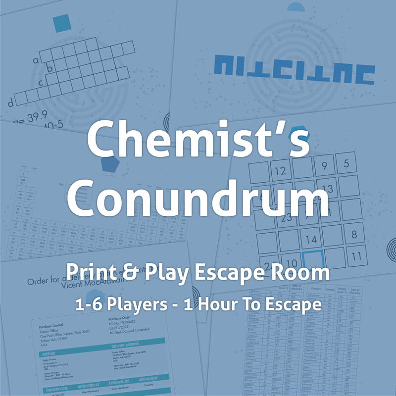 The Chemist's Conundrum - Printable Escape Room At Home